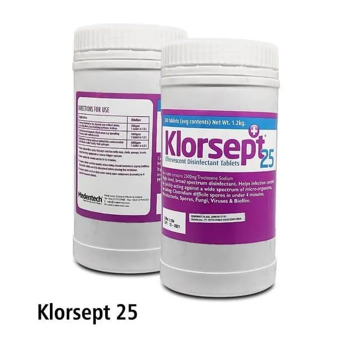 Klorsept 25 Effervescent Disinfectant Tablets 300 pcs | Platinumpme